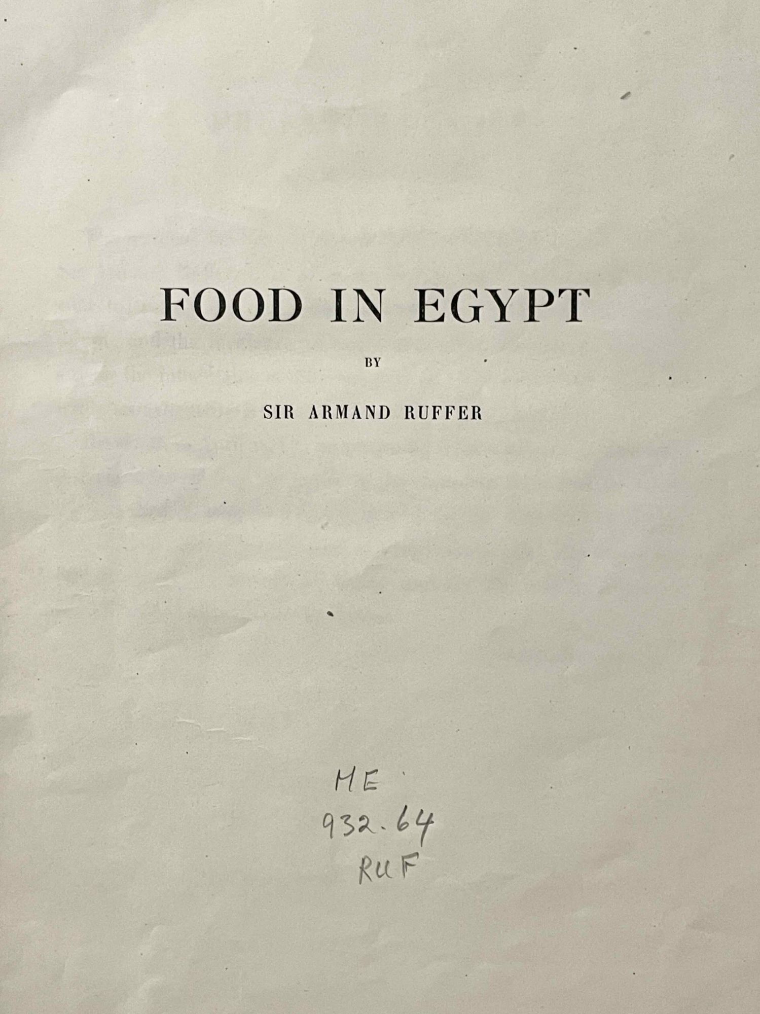 Food in Egypt | RUFFER Marc-Armand